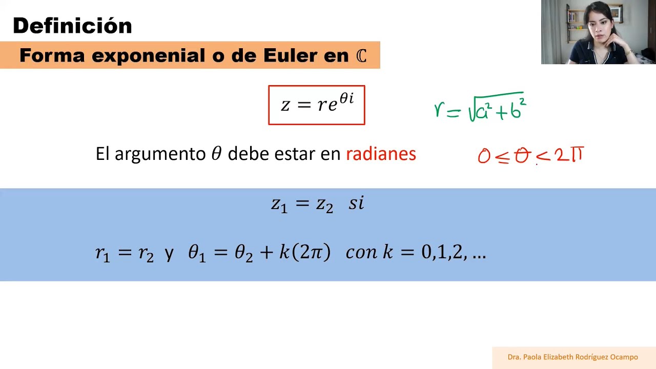 Clase 14 Álgebra. Números complejos - Forma exponencial (Euler) - YouTube