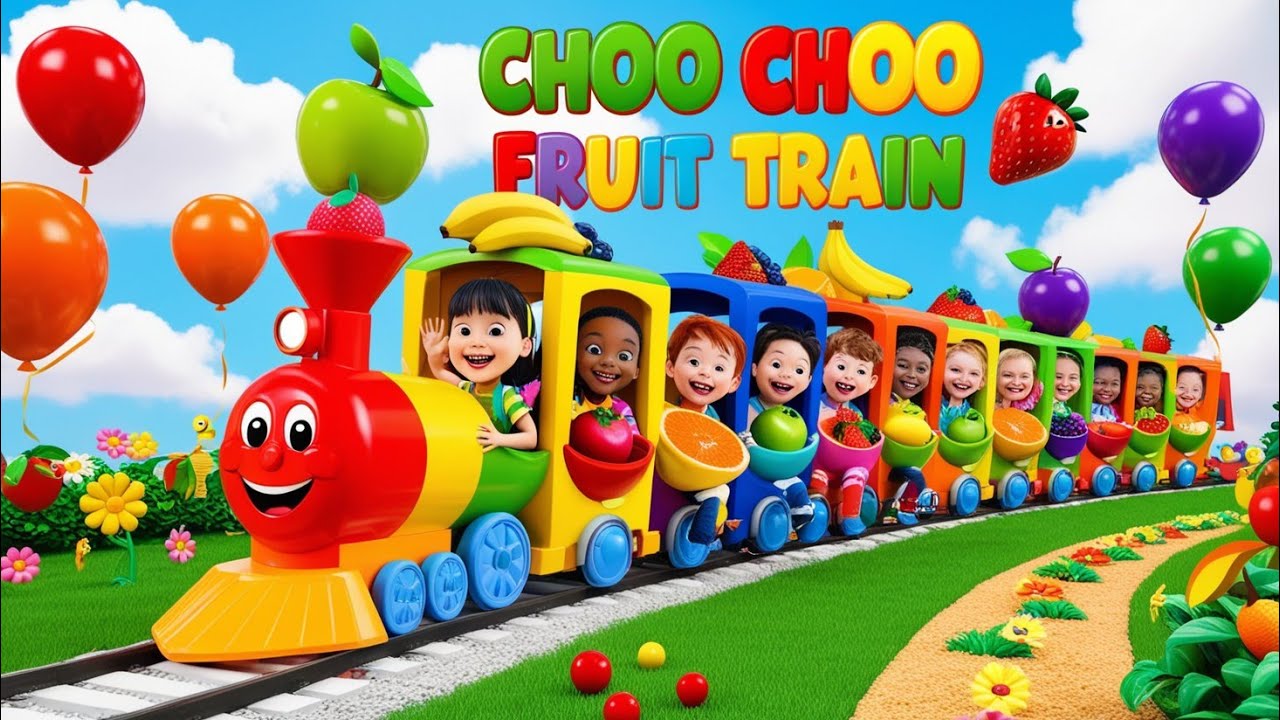 "🎶 All Aboard the Choo Choo Fruit Train! 🌟 Kids' Fun & Nursery Rhymes ...