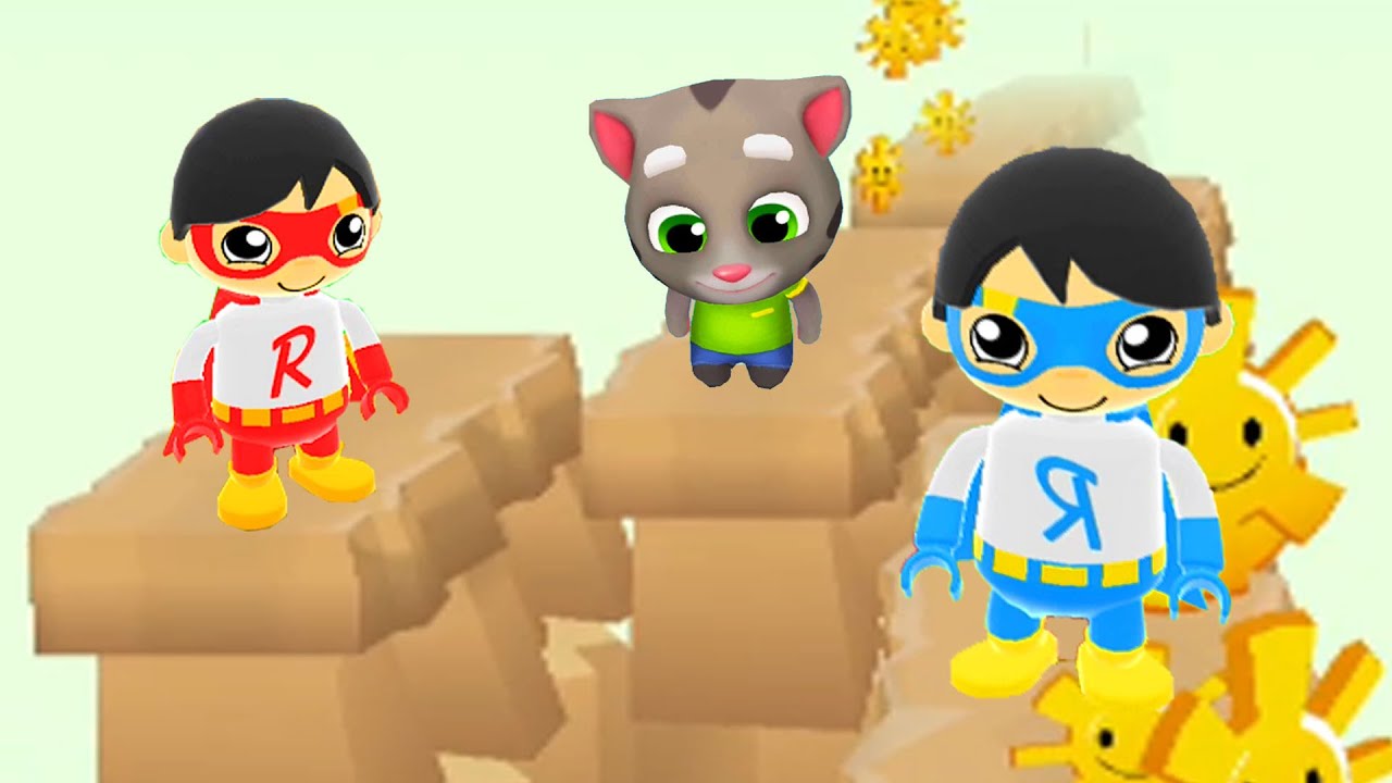 Tag With Ryan Blue Titan vs Red Titan vs Talking Tom Gold Run TOM High ...
