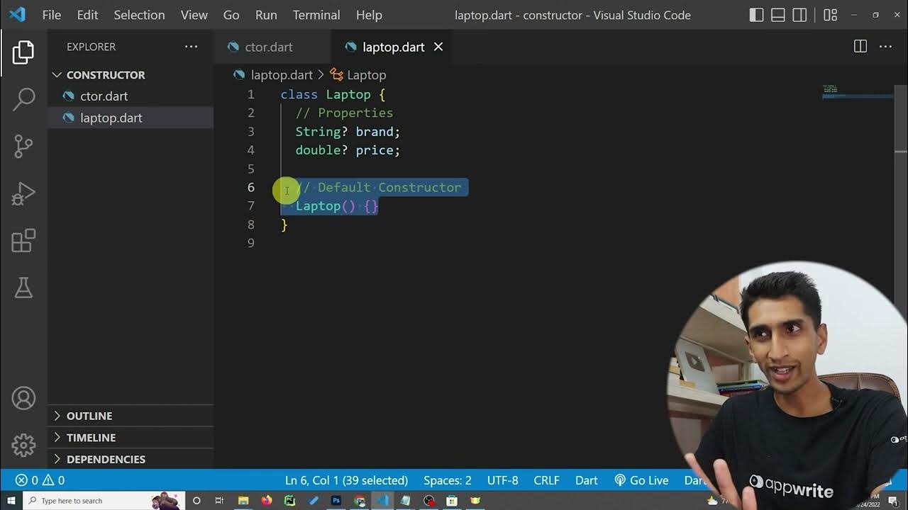 Default Constructor In Dart Learn Dart Programming Youtube