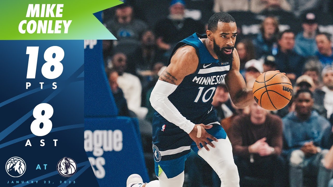 Mike Conley With 18 Points Against Dallas | 01.22.25 - YouTube