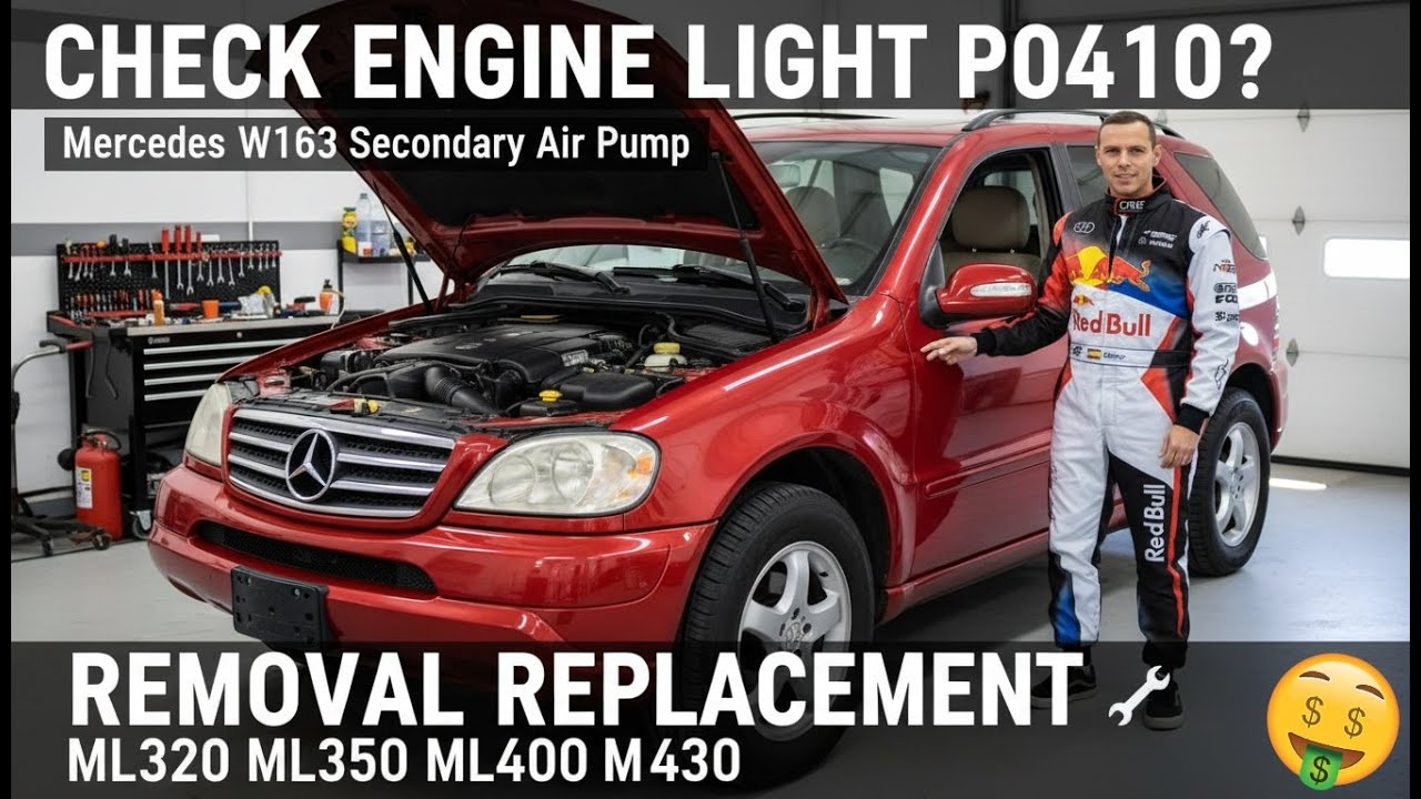 Check Engine Light P0410? Mercedes W163 Secondary Air Pump Removal ...