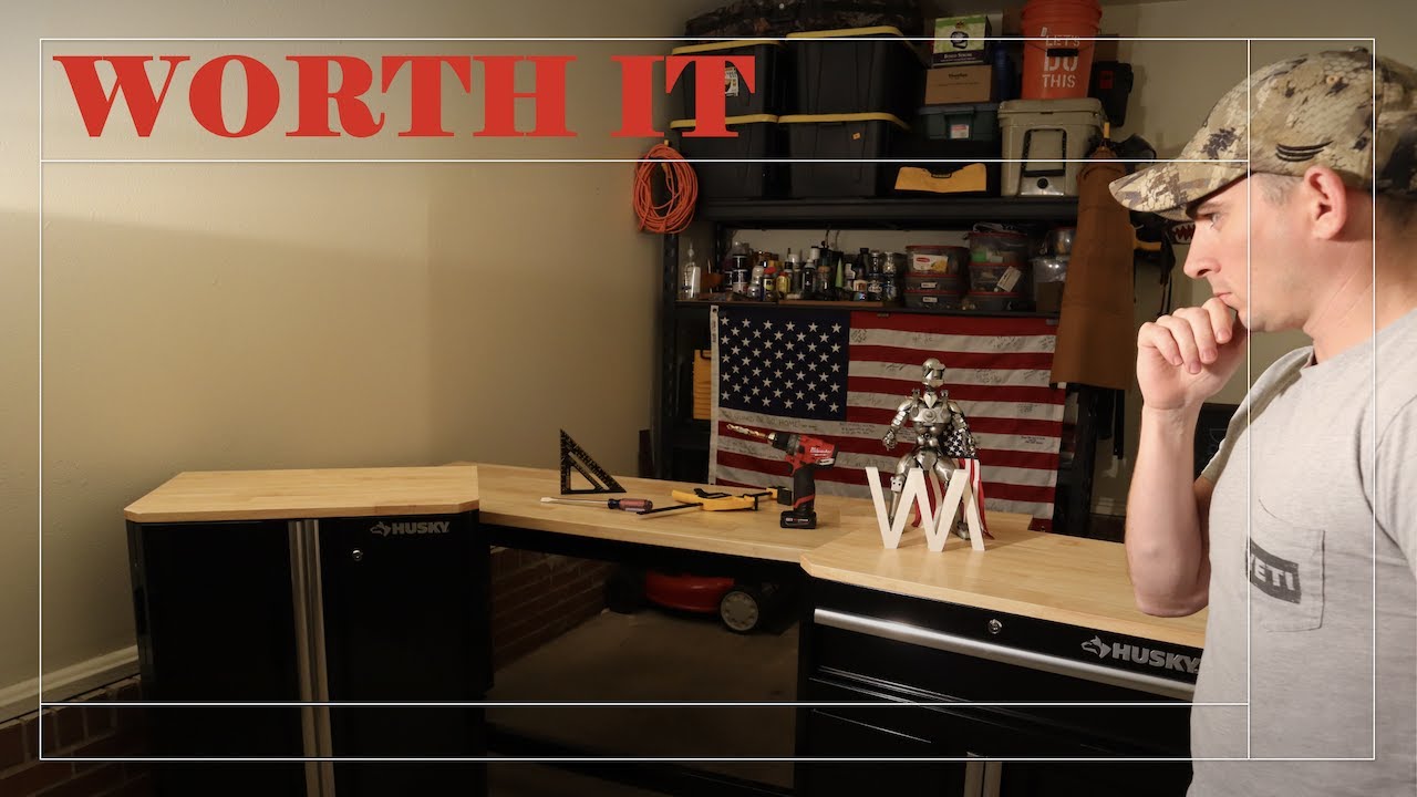 Husky Adjustable Workbench - YouTube