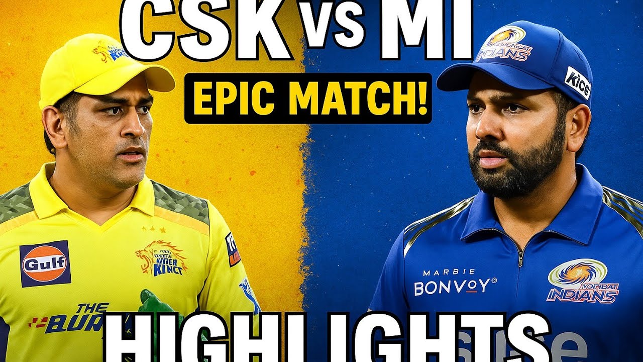 "MI vs CSK: Epic Clash Highlights - Battle for Supremacy!" - YouTube