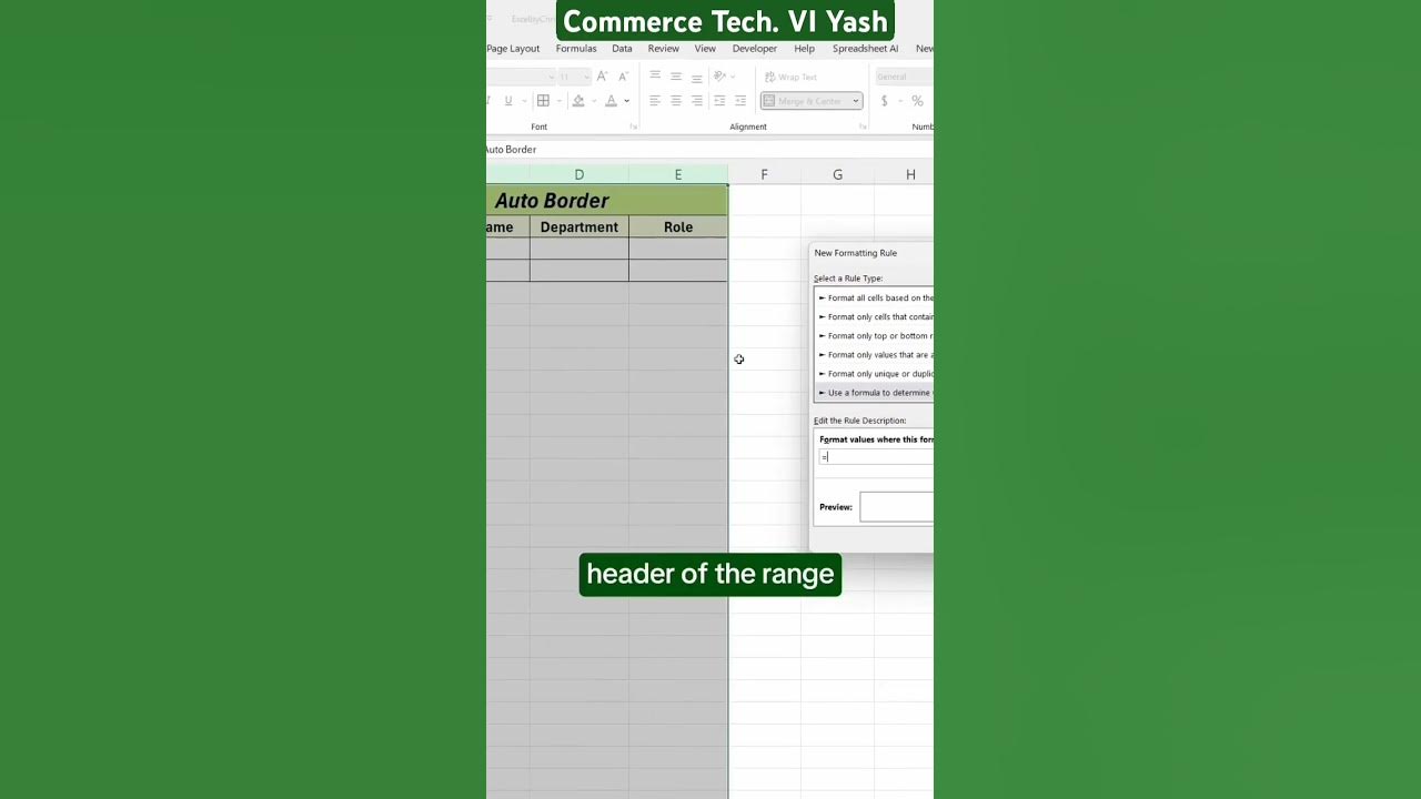 Stop Do This ‼️try This One Way ‼️🤔auto Border Generate Excel Exceltips Exceltricks 