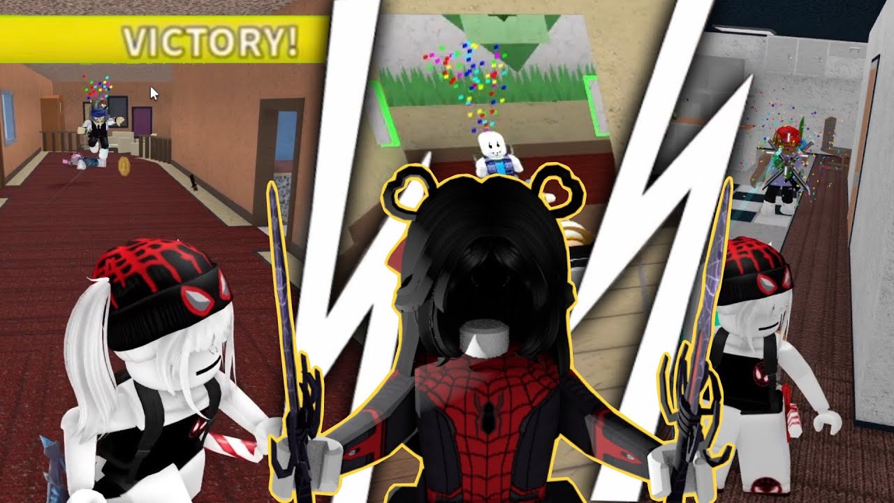 Playing MM2 as SPIDER-WOMAN, All Wins MONTAGE (Murder Mystery 2) - YouTube