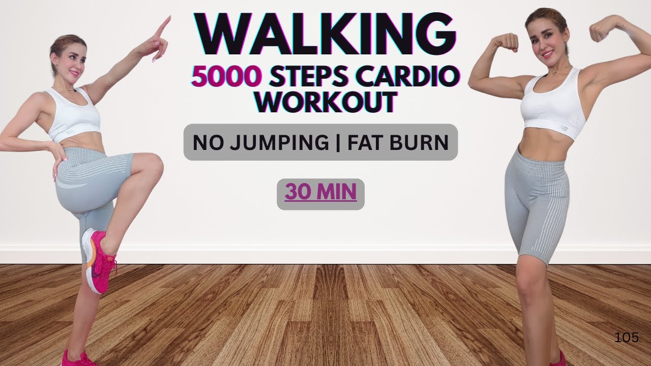 🔥30-Min Full Body Walking Cardio Workout for Fast Fat Burn | No Jumping ...