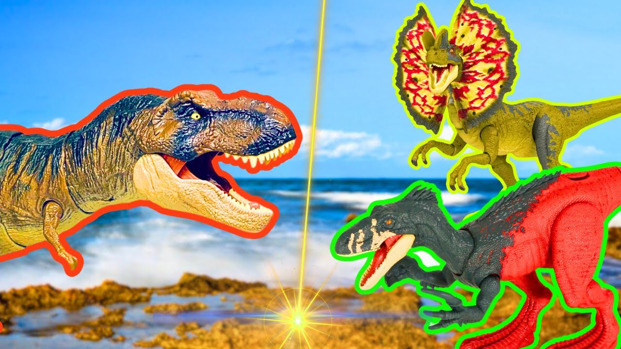 Jurassic world Line up: Indominus Rex, Triceratops, Gallimimus ...
