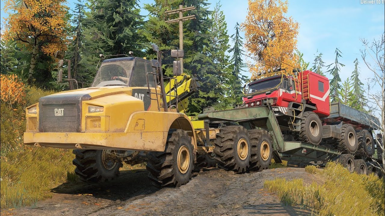 SnowRunner Mods - Caterpillar 745c - Low Loader Trailer Offroad ...