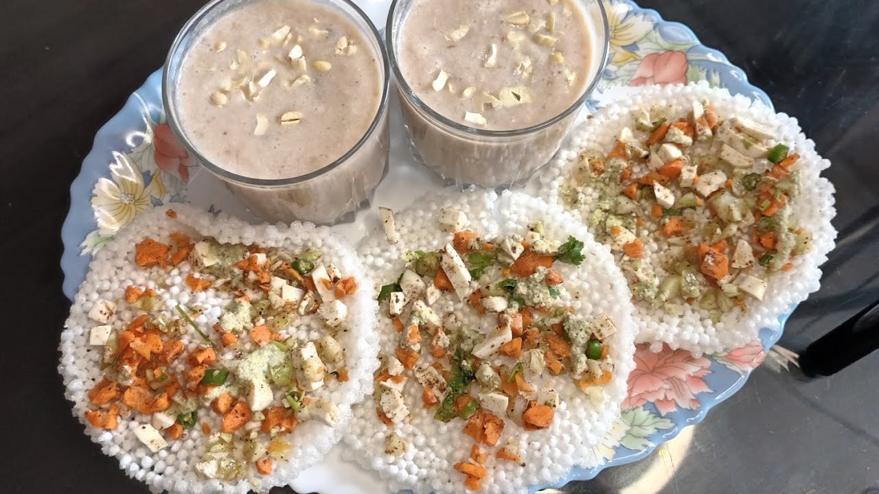Sabudana papad chaat with shake combo - YouTube