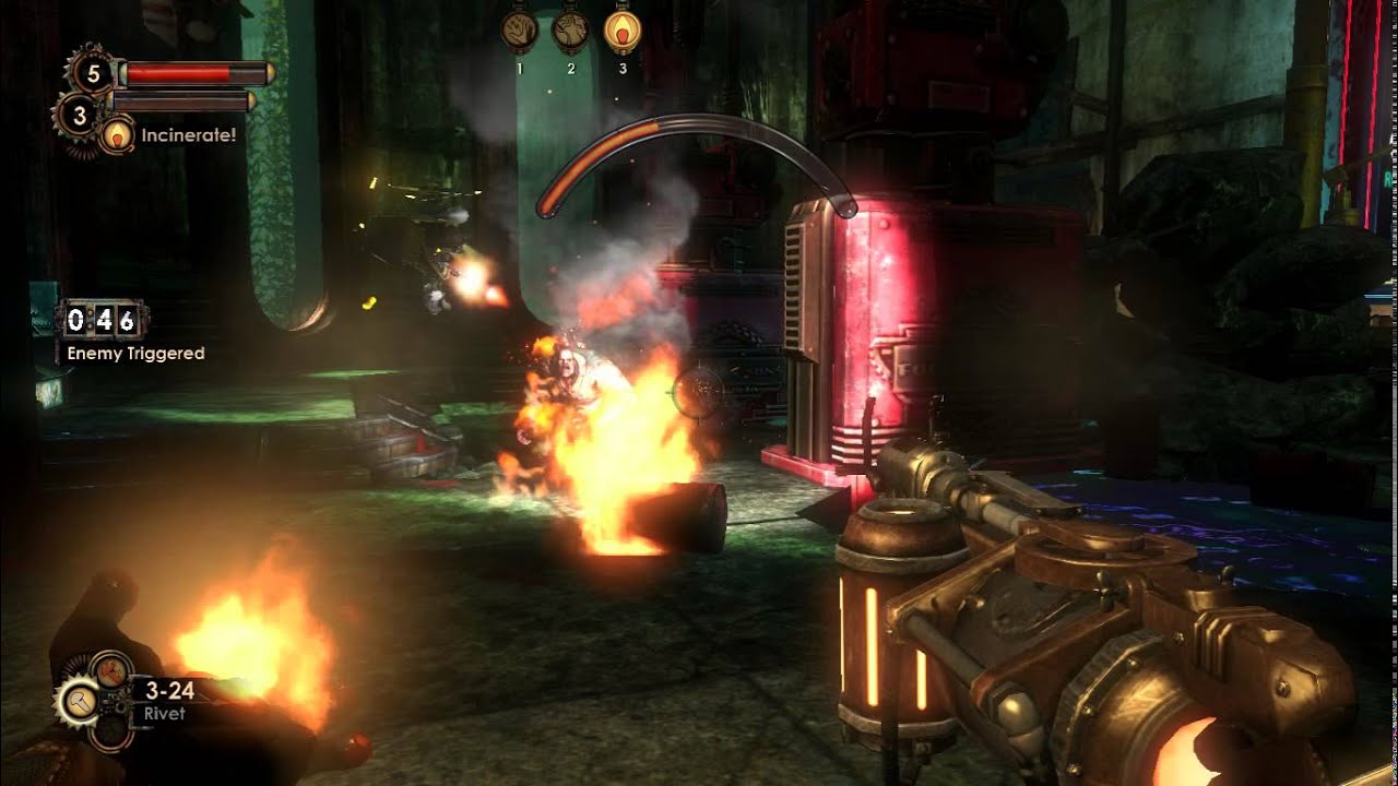 Bioshock 2 Gameplay: Brute Splicer Fight - YouTube