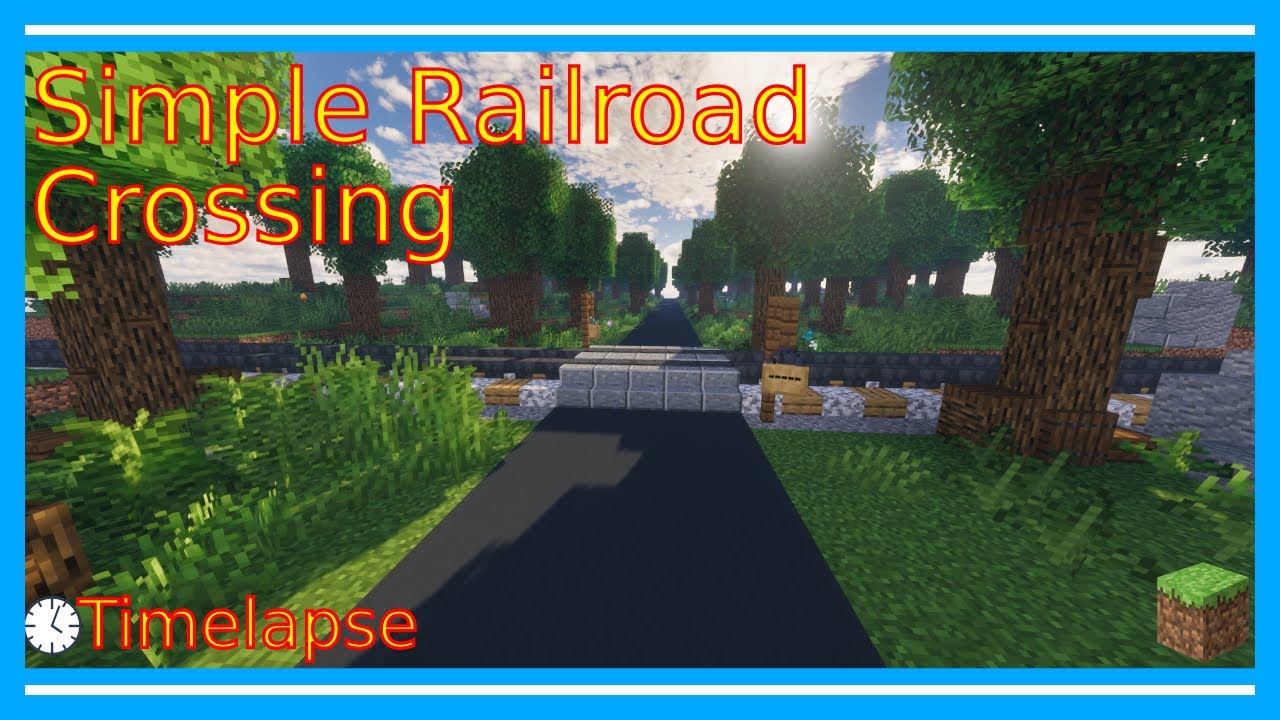 Simple Railroad Crossing built in Minecraft (Timelapse) - YouTube