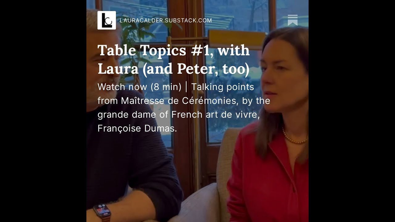 Table Topics, with Laura (and Peter, too) - YouTube