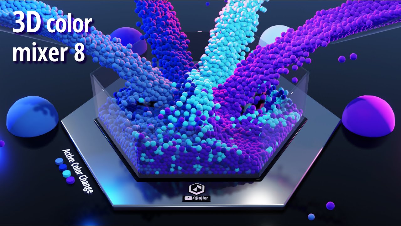 3D Color Mixing 8 - Colored Balls Animation Created in Blender - YouTube