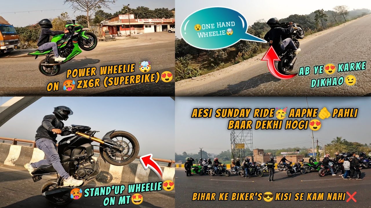 Zx6r Pe Wheelie 😍 || Aesi Sunday Ride wo hi patna (bihar) me 😯|| 100 ...