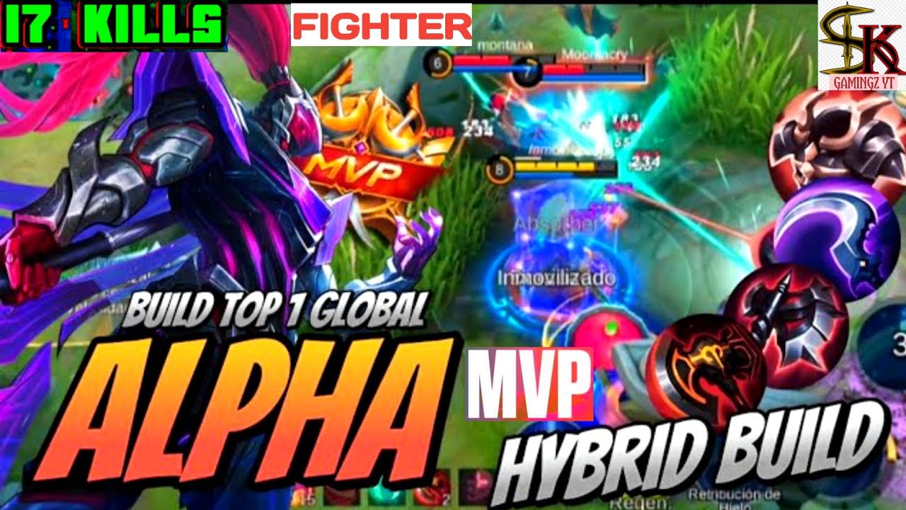 ALPHA HYBRID BUILD GAMEPLAY!! ALPHA GAMEPLAY MLBB!! FIGHTER GAMEPLAY MLBB!! MOBILE LEGENDS ...