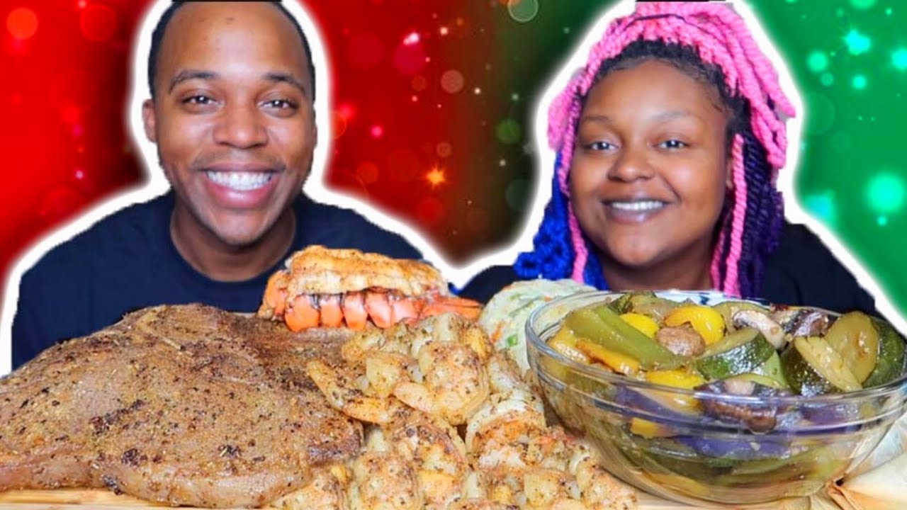 IT'S OUR 7 YEAR ANNIVERSARY!!! SURF & TURF MUKBANG 먹방 T-BONE STEAKS ...