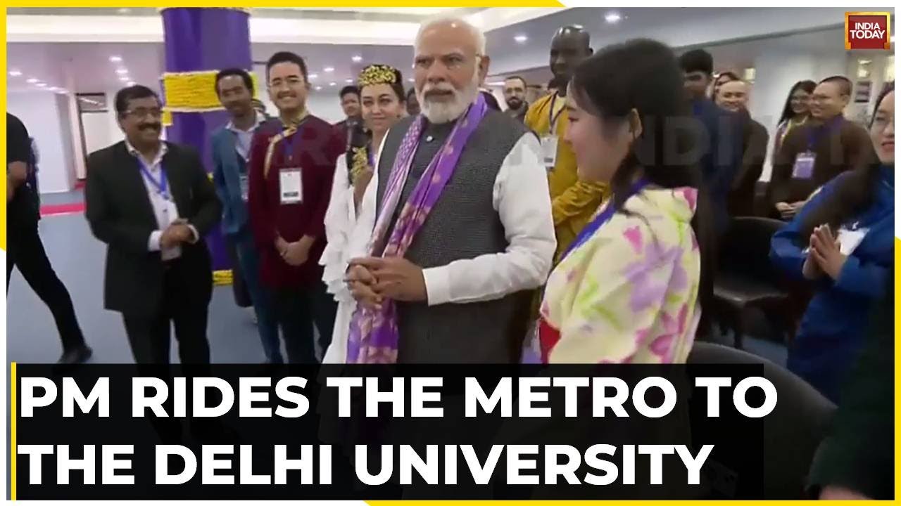 PM Narendra Modi Reaches Delhi University; Takes Metro Ride, Interacts ...