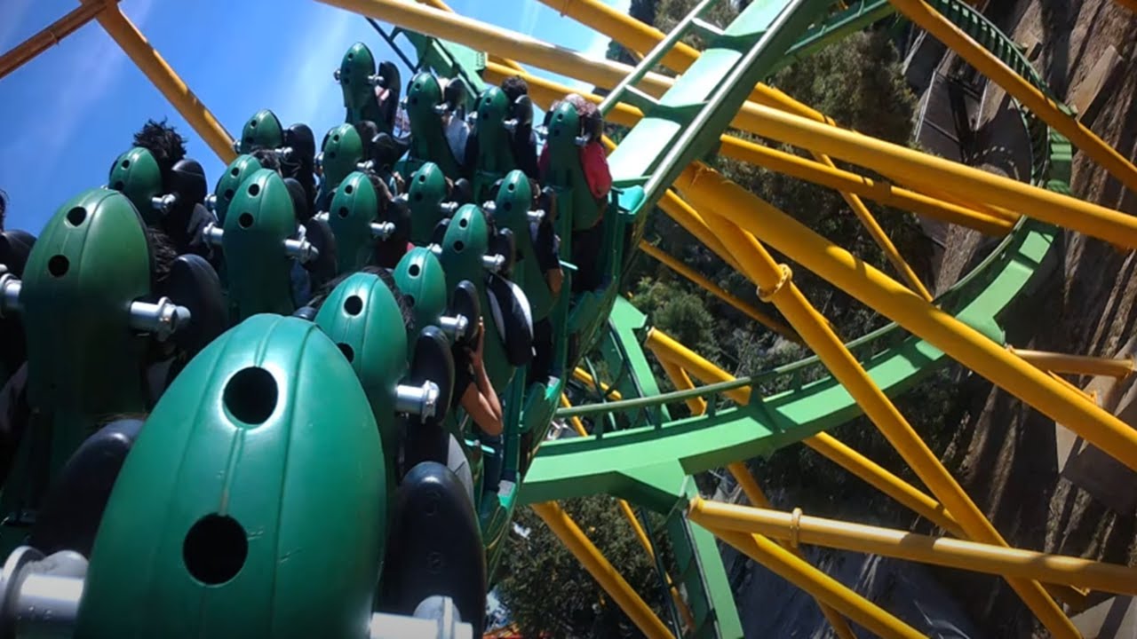 Riddler's Revenge - Six Flags Magic Mountain - Back Row (4K HD POV ...