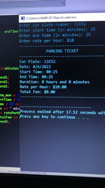 Parking Ticket C Coding Cpp Codinglife Code Codingninja Codemasters Coderstokyo Coders