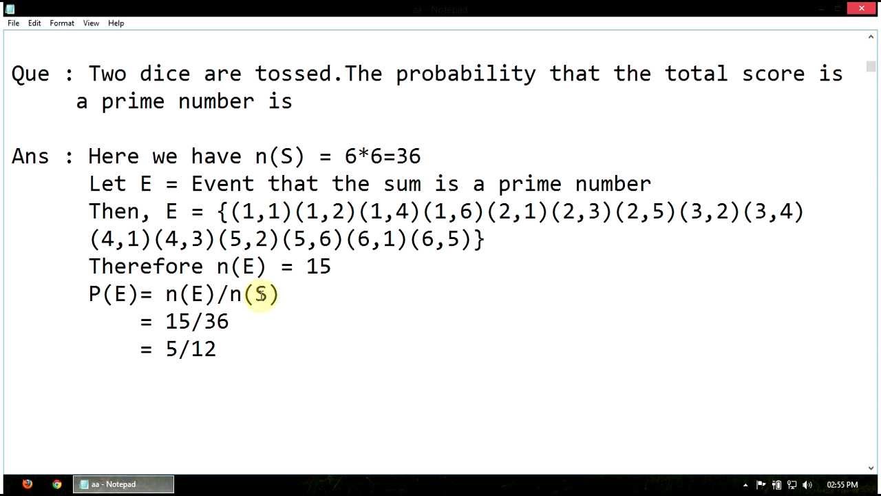 Quantitative Aptitude : Probability problem on tossing dice and getting ...