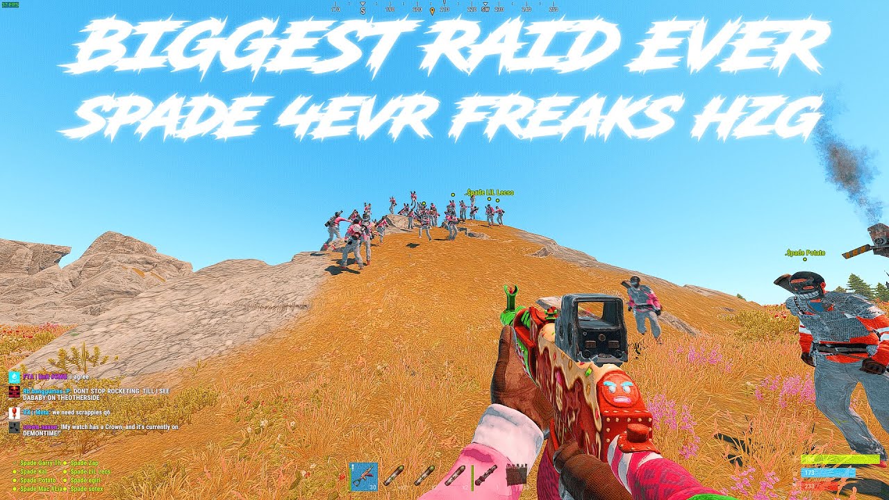 BIGGEST RAID IN RUST HISTORY // 1000 ROCKETS // SPADE // 4EVR // FREAKS ...