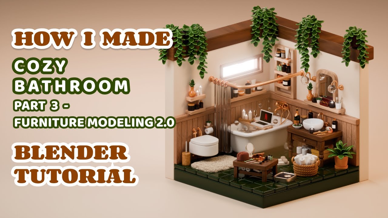 How to make cozy bathroom in Blender 3D | Tutorial for beginners ...
