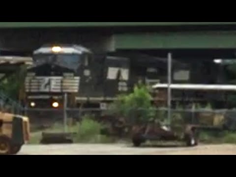 NS C40-8W 8381 leading a Westbound NS intermodal train at Church Street in Huntsville, AL 8-18 ...