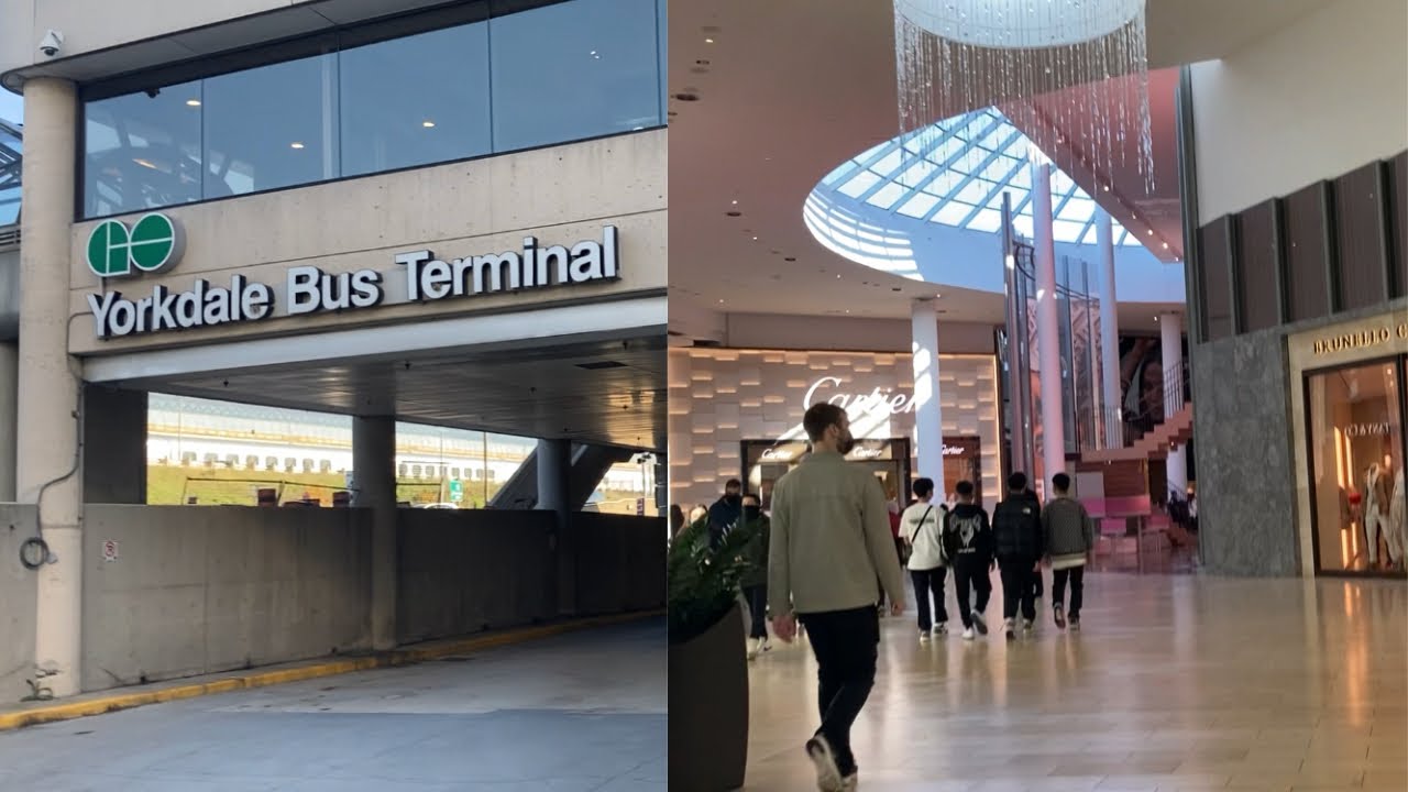 Walking Around Yorkdale Shopping Centre (and the bus terminal) in North ...