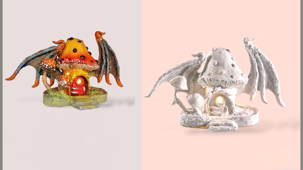 How to Make Mushroom Fairy House with a Dragon Twist with Baking Soda ...