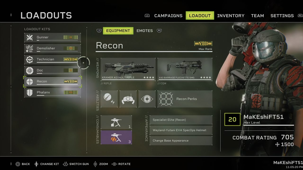 Aliens Fireteam Elite Recon endgame build - YouTube