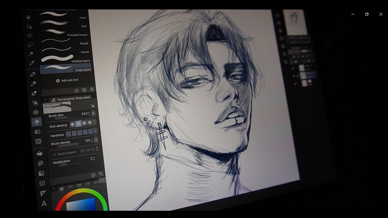 Draw With Me, Real Time Process a K-pop Idol Sketch Using Clip Studio ...