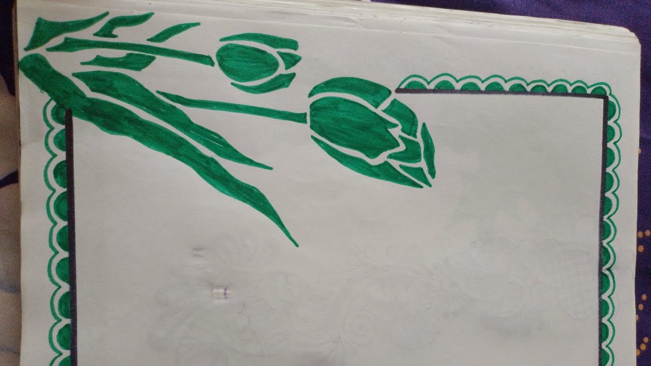 how to draw step by step page boarder design idea - YouTube