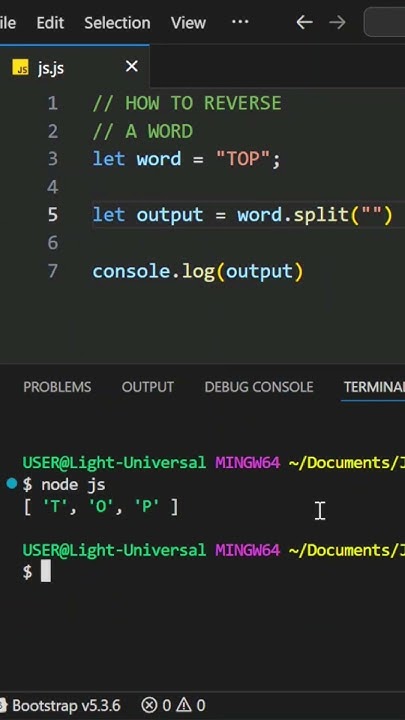 HOW TO REVERSE A WORD WITH JAVASCRIPT #javascript #coding #programming #arrays - YouTube