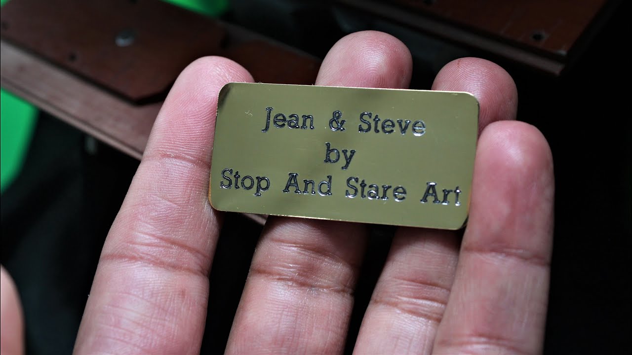 Custom Engraving Gold Plate Black Text - YouTube