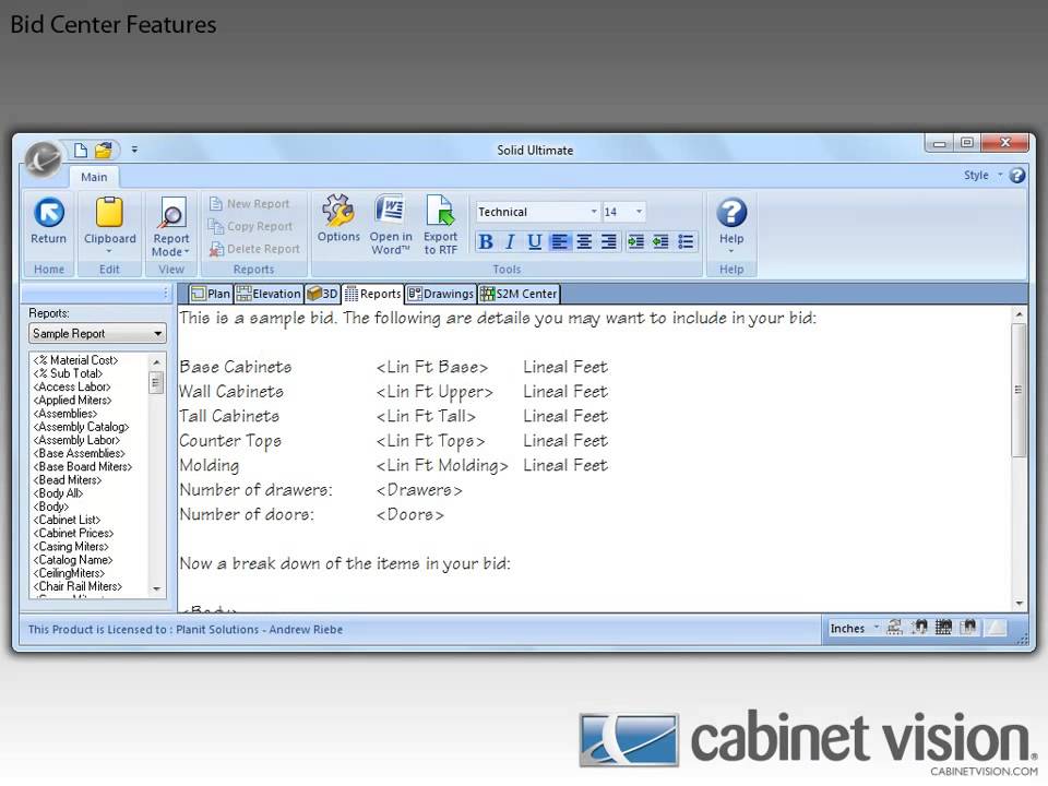 Cabinet Vision Solid 2012 R2 Bid Center - YouTube