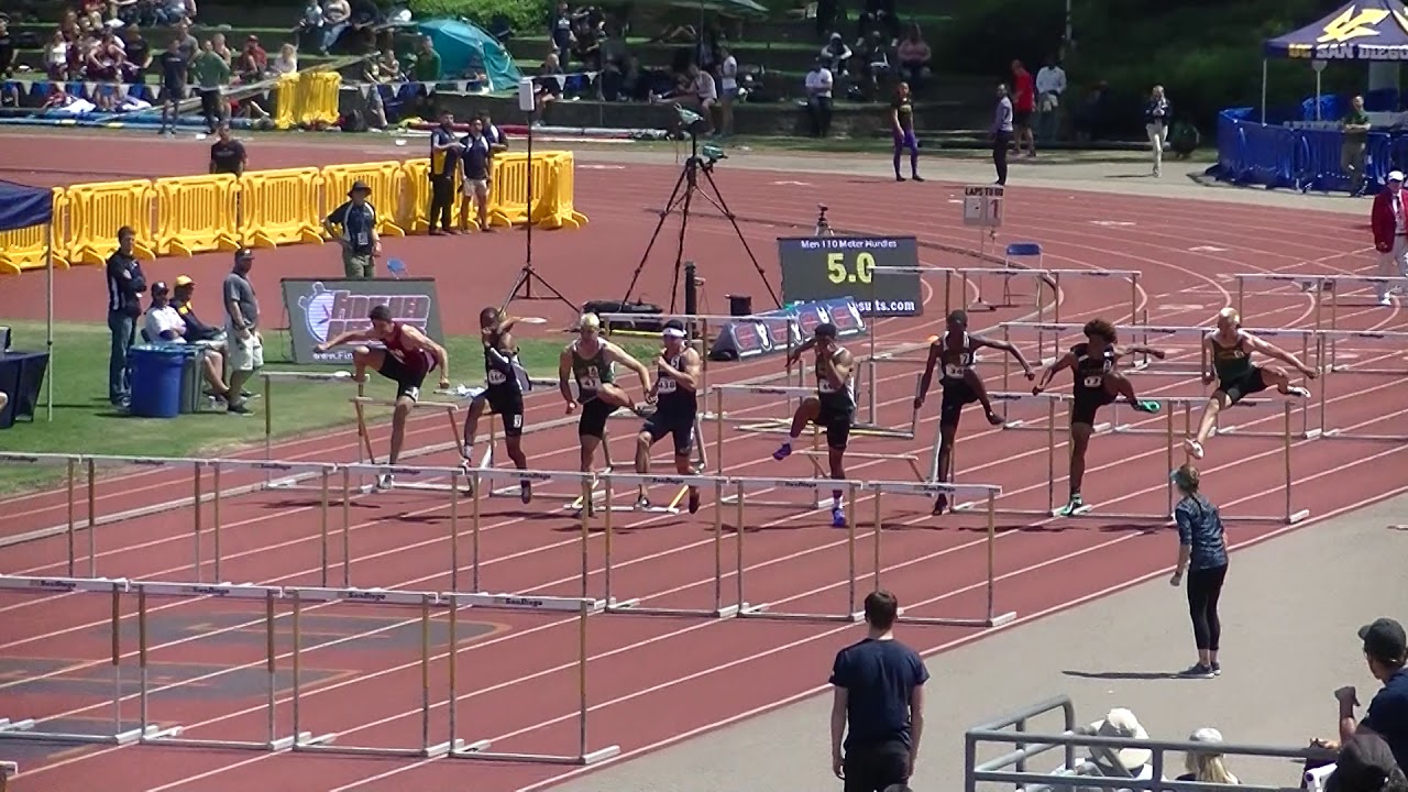 mens 110 m hurdles finals ccaa championships - YouTube