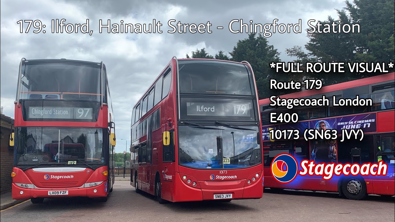 FULL ROUTE VISUAL | 179: Ilford, Hainault Street - Chingford Stn ...