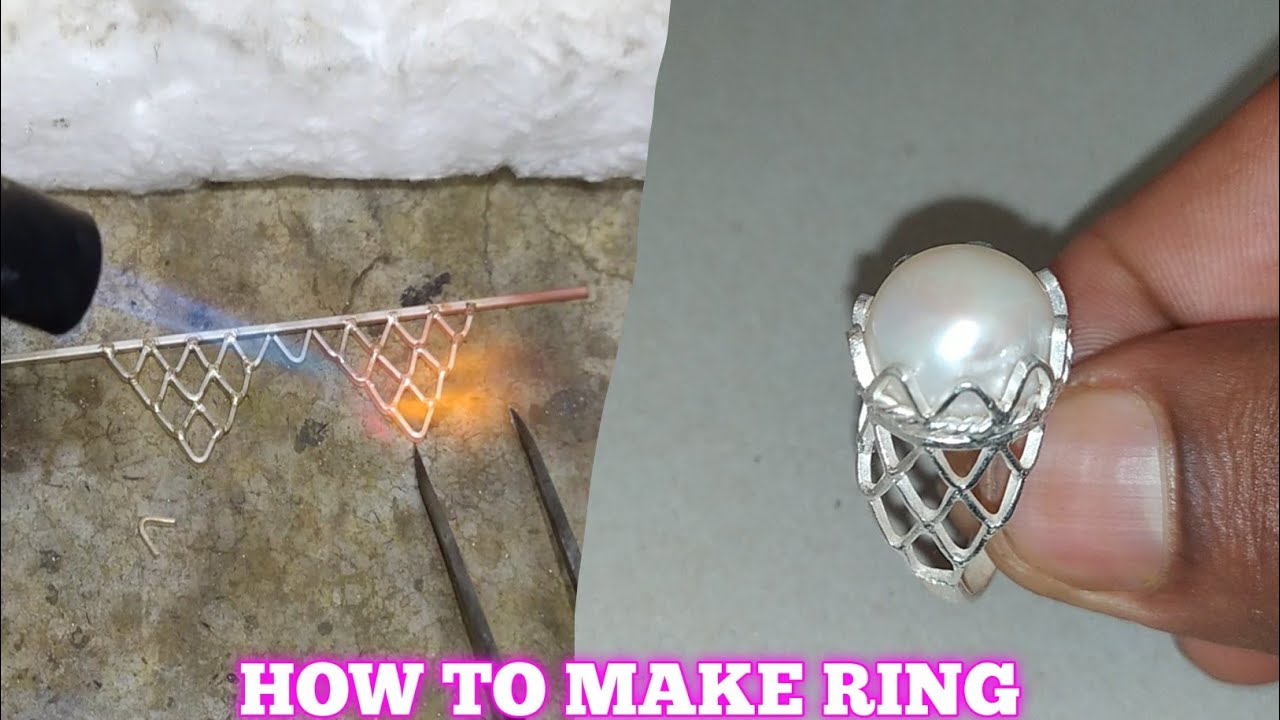 Silver ring making ! How to make v ring design ! Silver melting to v ...