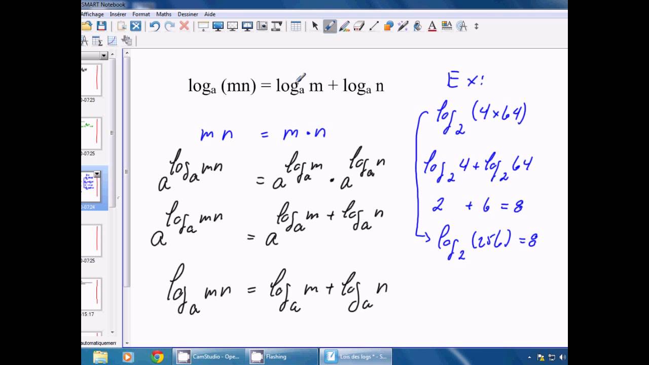 Propriétés des logarithmes - partie 1 - YouTube