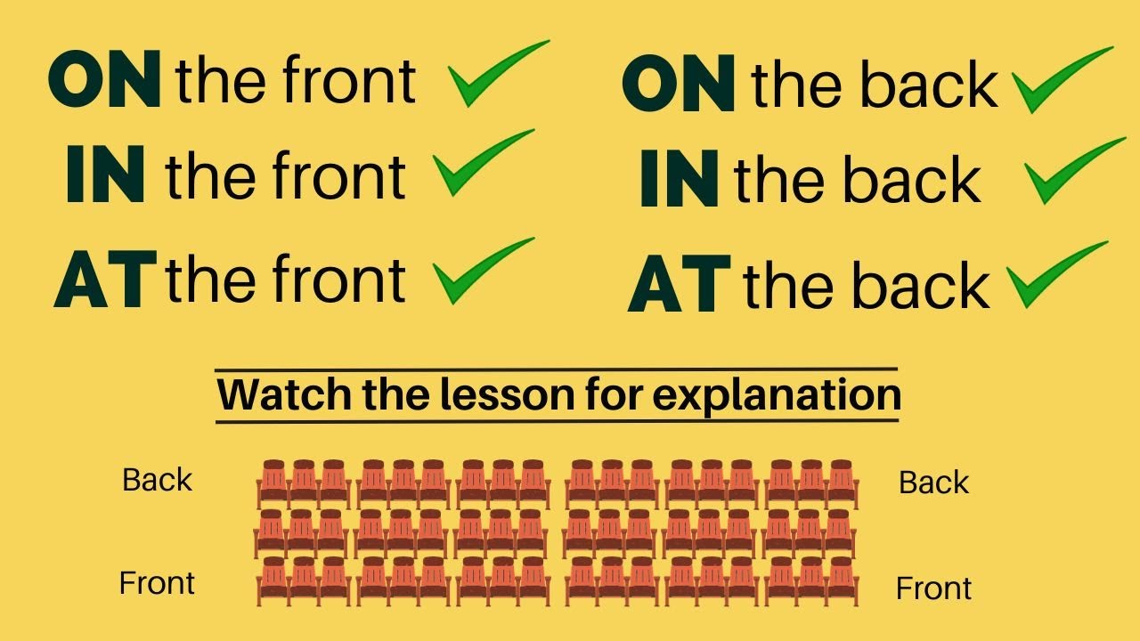 AT the Front or IN the Front or On the Front? - YouTube