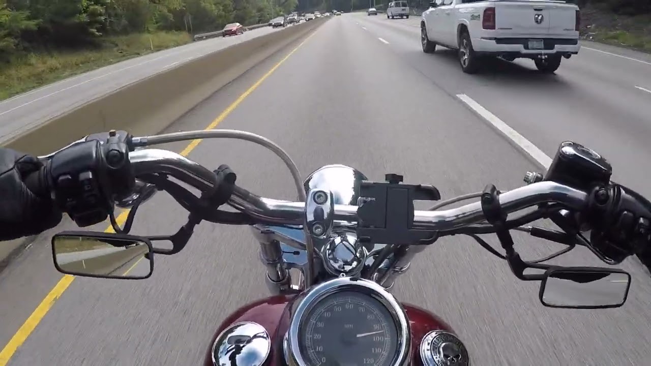Harley Davidson Softail Deuce Top Speed Run On Highway Before Traffic ...