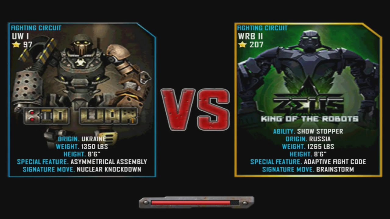 Real Steel WRB Bio War (UW I - 97) VS Zeus (champion) WRB II 207 NEW ...