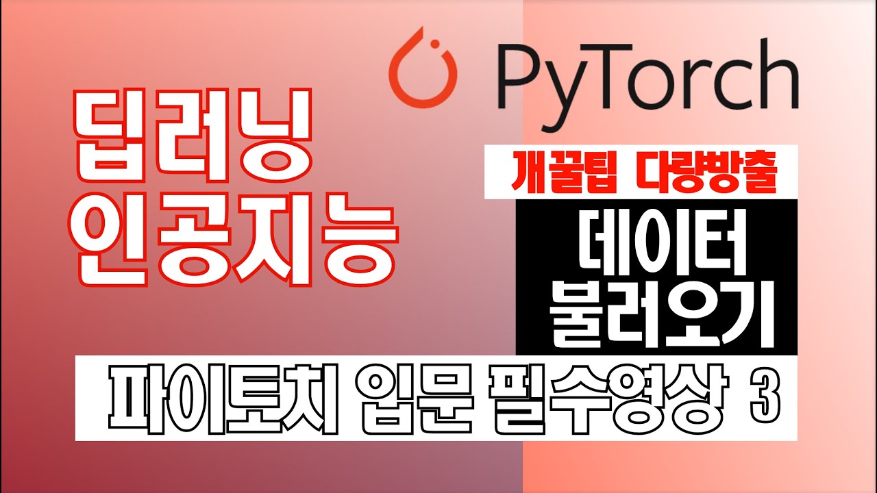딥러닝을 위한 파이토치 입문 데이터 불러오기 커스터마이징 Youtube