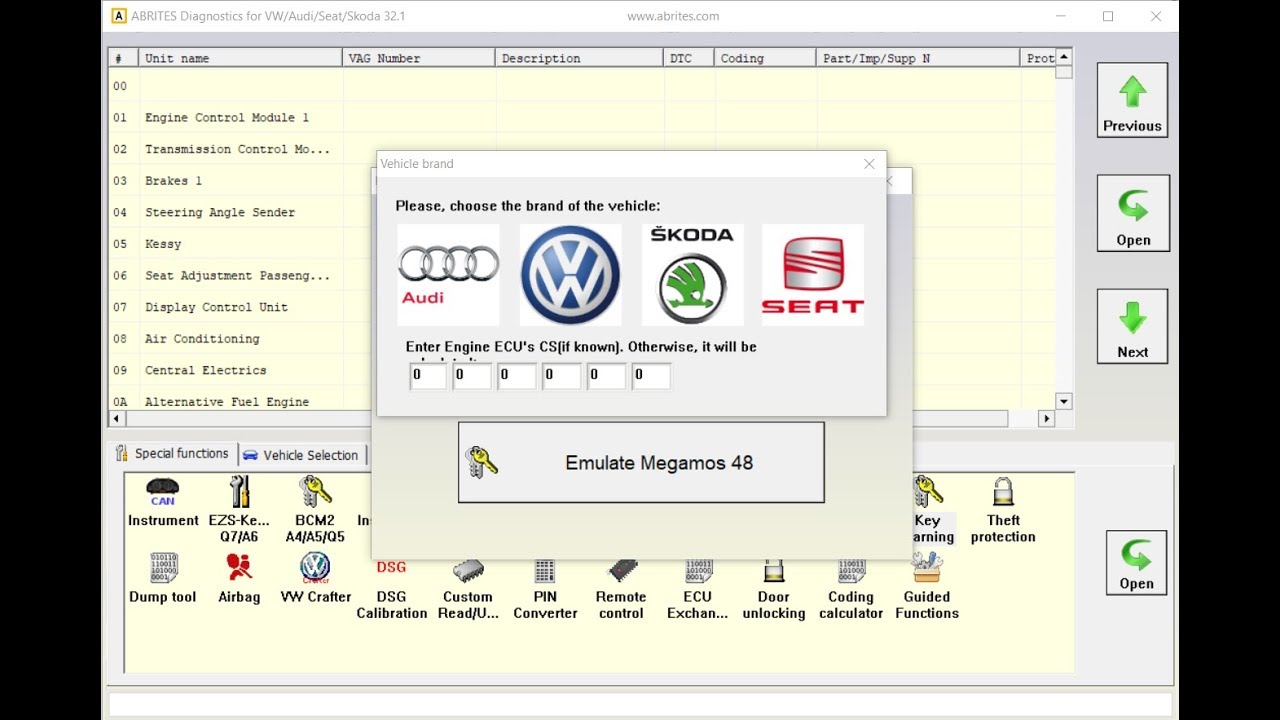 Programming a key on IMMO III/IV car using Abrites and VN006 - YouTube