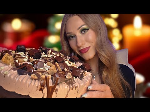 ASMR | Chocolate OVERLOAD Mousse Cake 🍰🍪🍫 | Twelve Days Of Mukbang 🎄