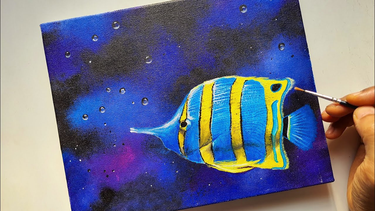Realistic Fish Painting | Fish Drawing | Acrylic Painting for Beginners ...