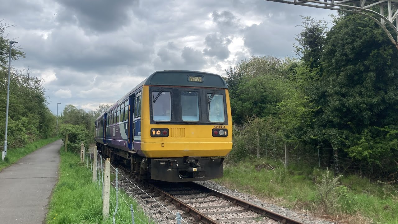 Ex Northern 142084 at the Rushden, Higham and Wellingborough railway ...