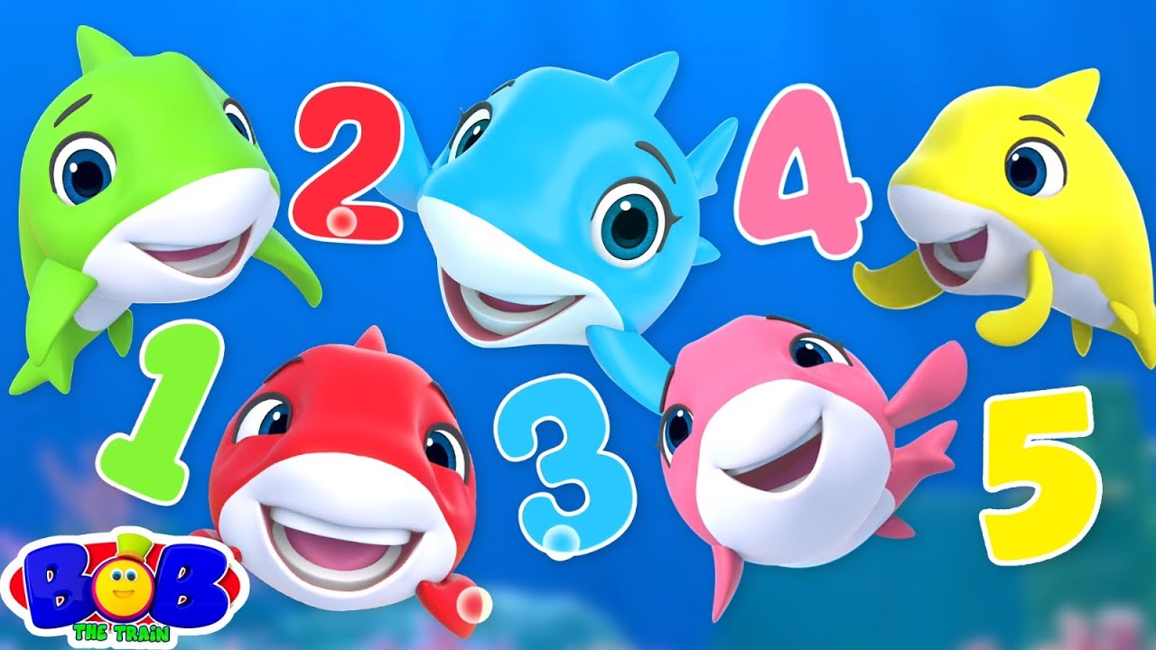 Five Little Sharks - Learn to Count 5 with Fun Rhyme & Kids Song - YouTube