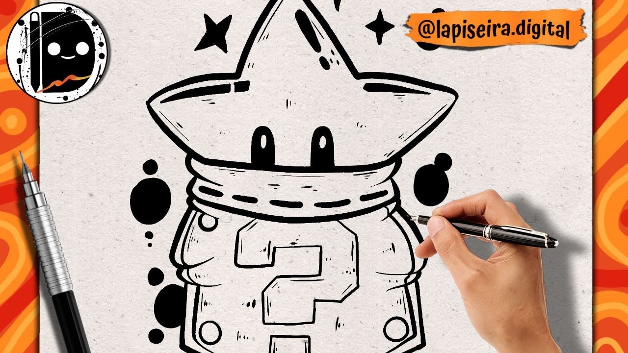 How to draw the super mario game star step by step - YouTube